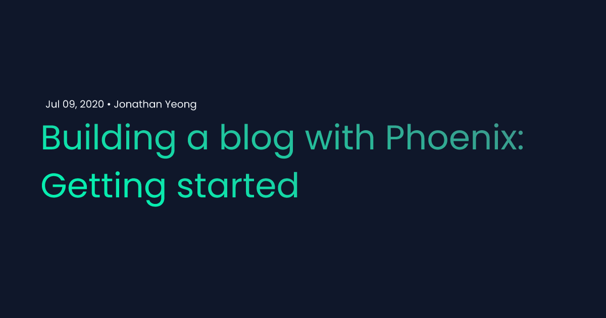 Building a blog with Phoenix: Getting started