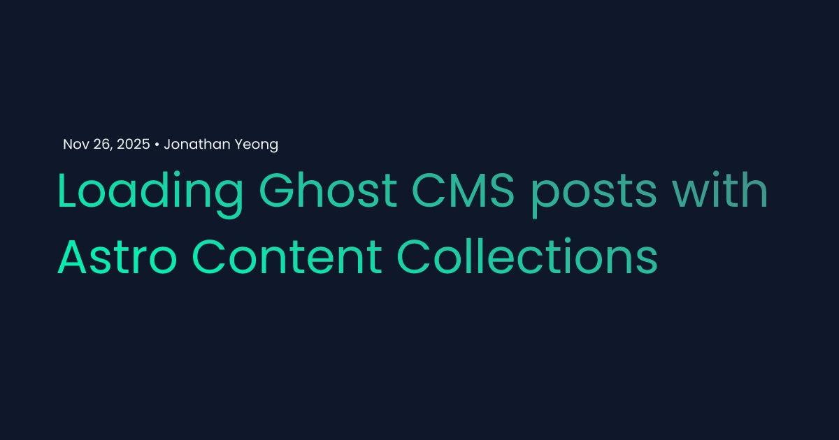 Loading Ghost CMS posts with Astro Content Collections